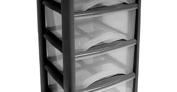 4 Drawer Tower Black